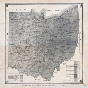 1886 Map of Ohio Oil & Gas Well Fields - Etsy
