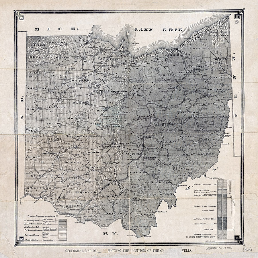 1886 Map of Ohio Oil & Gas Well Fields - Etsy UK