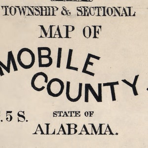 1895 Map of Mobile County Alabama - Etsy
