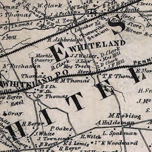 1860 Map of West Whiteland and East Whiteland Township Chester County ...
