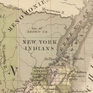 1848 Map of Wisconsin and Iowa - Etsy