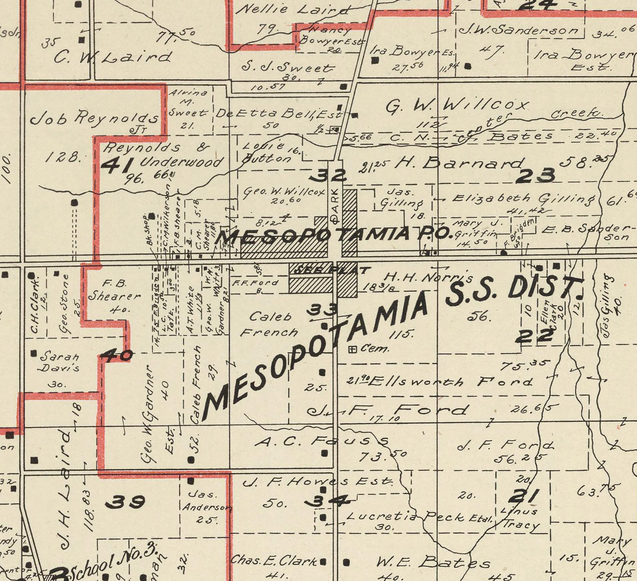 1899 Map of Mesopotamia Township Trumbull County Ohio - Etsy