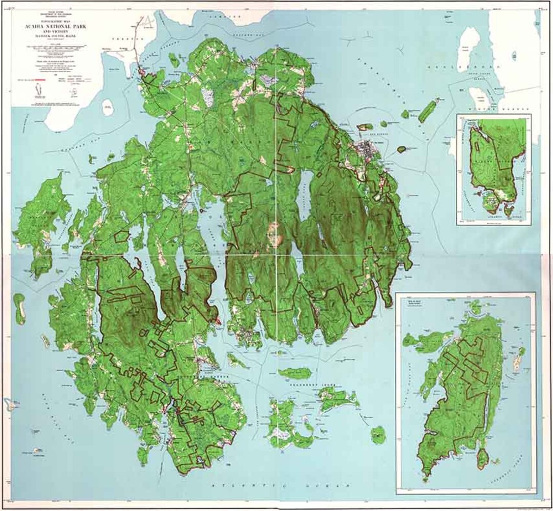 1956 Topo Map of Acadia National Park Hancock County Maine - Etsy