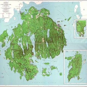 1956 Topo Map of Acadia National Park Hancock County Maine - Etsy
