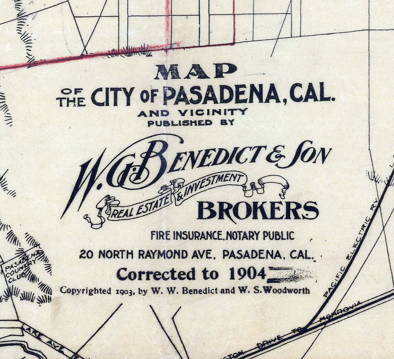 1904 Map of Pasadena California - Etsy
