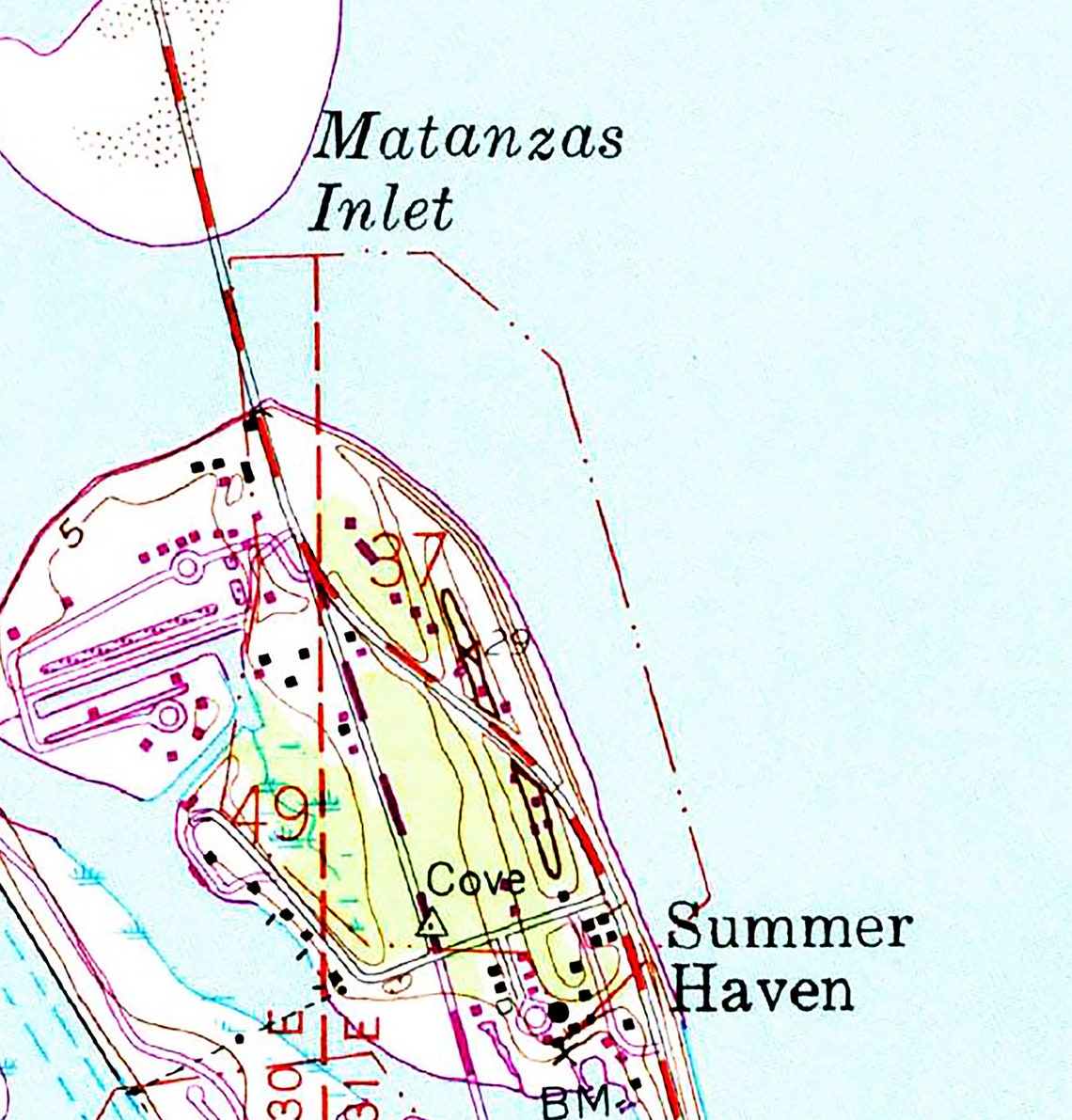 1956 Map of Matanzas Inlet Saint Johns County Florida - Etsy