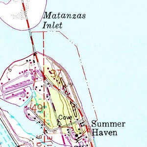 1956 Map of Matanzas Inlet Saint Johns County Florida - Etsy