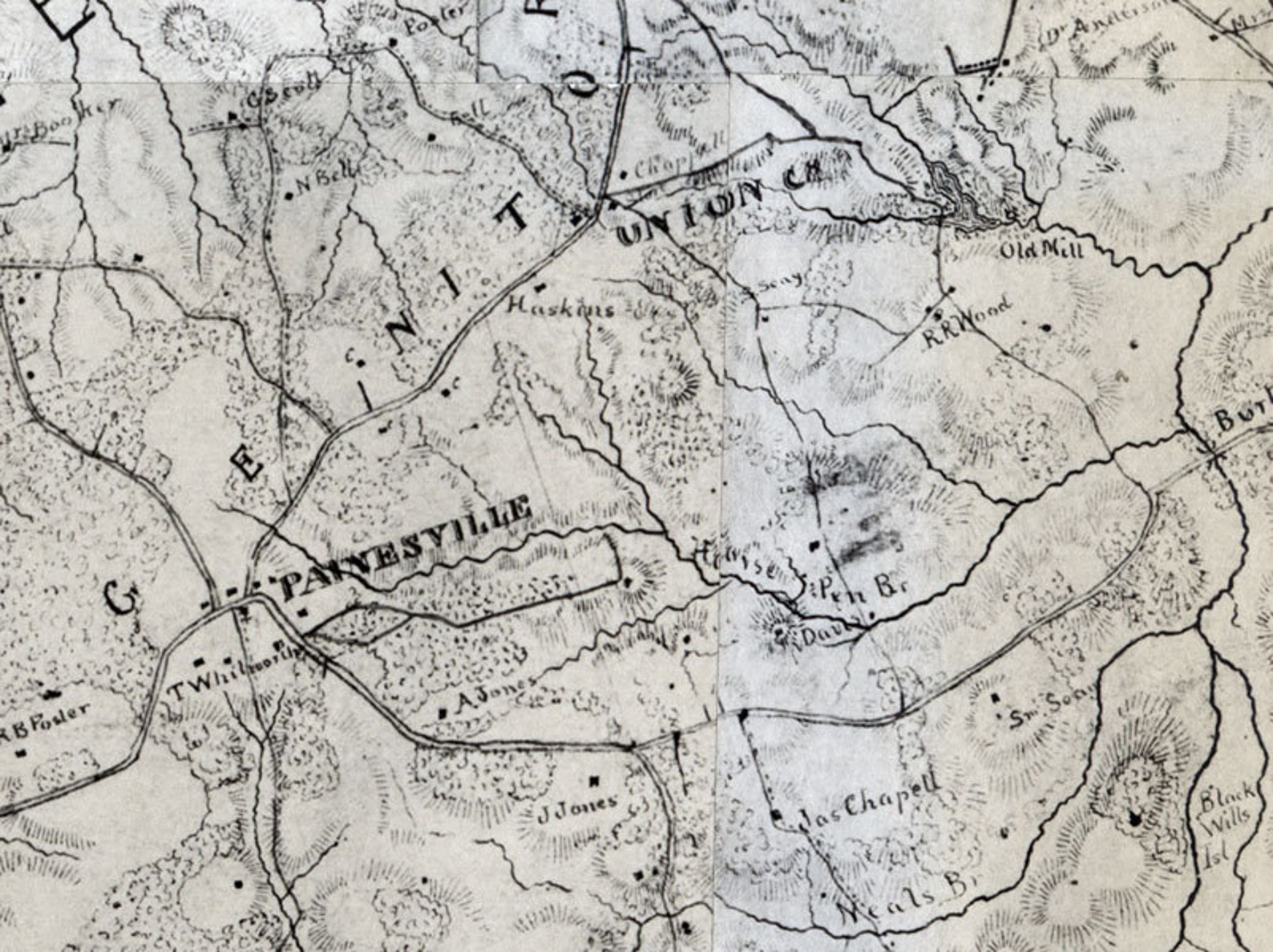 1860 Map of Amelia County Virginia Family Names Genealogy - Etsy