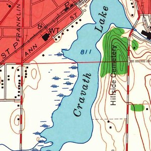 1964 Map of Whitewater Wisconsin Cravath Lake and Tripp Lake - Etsy
