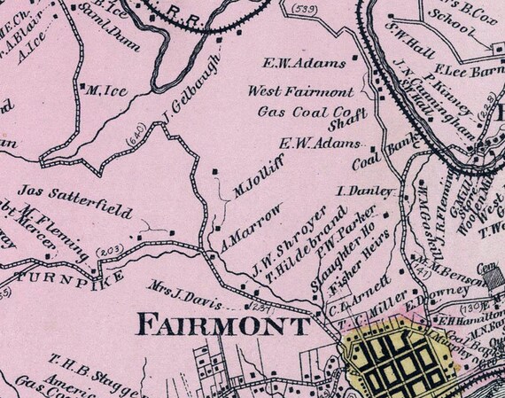 Mapa De Marion, Virginia Occidental Central America. Map Side 3