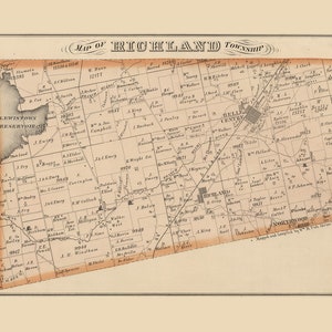 1875 Map of Richland Township Logan County Ohio - Etsy
