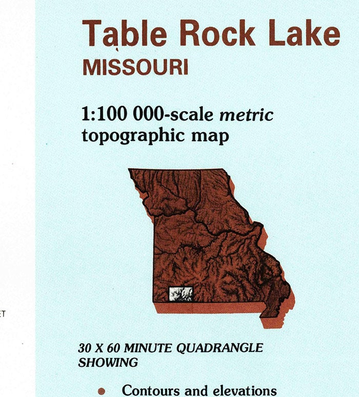 1985 Map of Table Rock Lake Missouri - Etsy