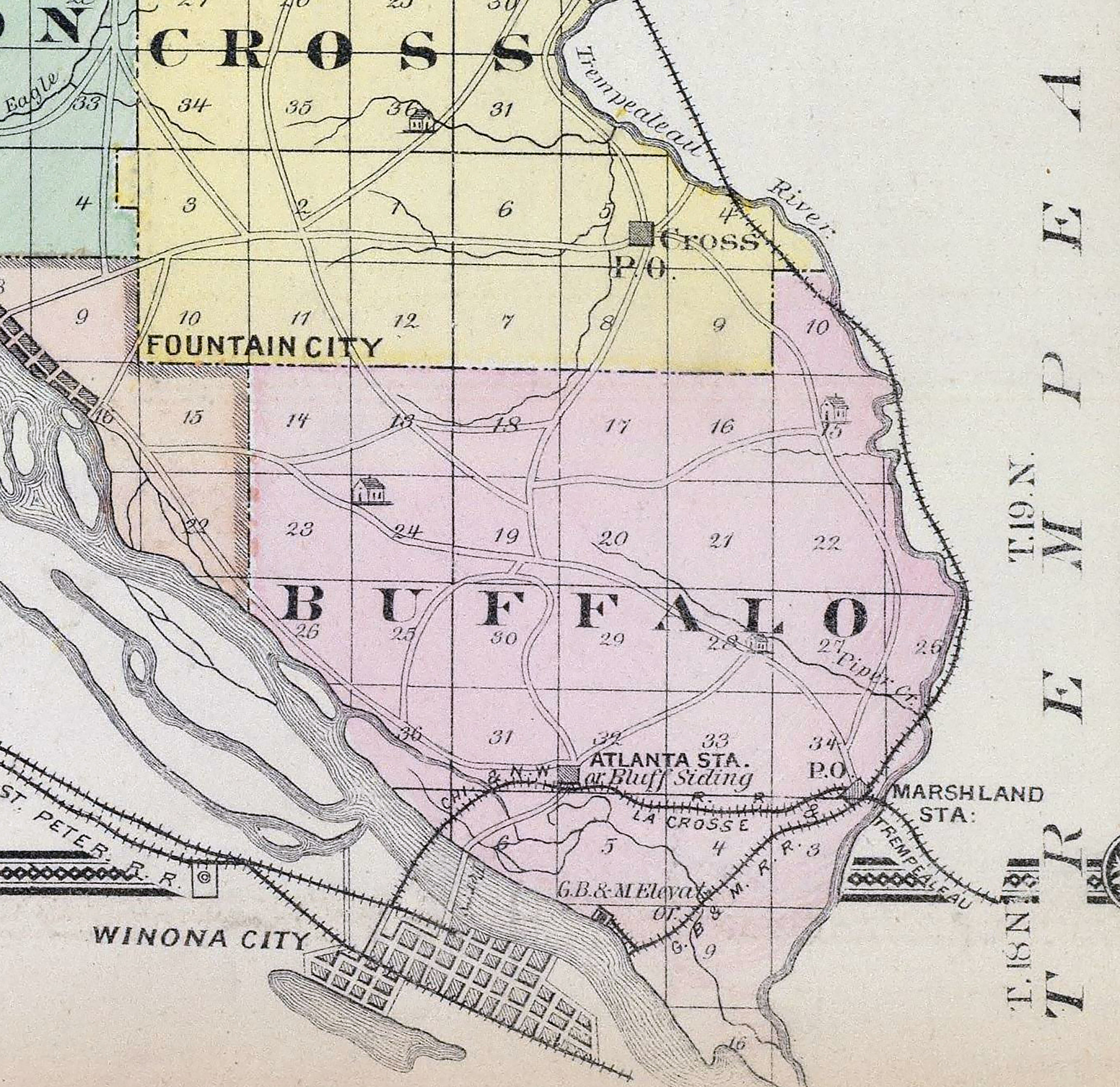 1878 Map of Buffalo County Wisconsin - Etsy