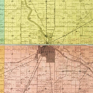 1901 Map of Wells County Indiana - Etsy UK