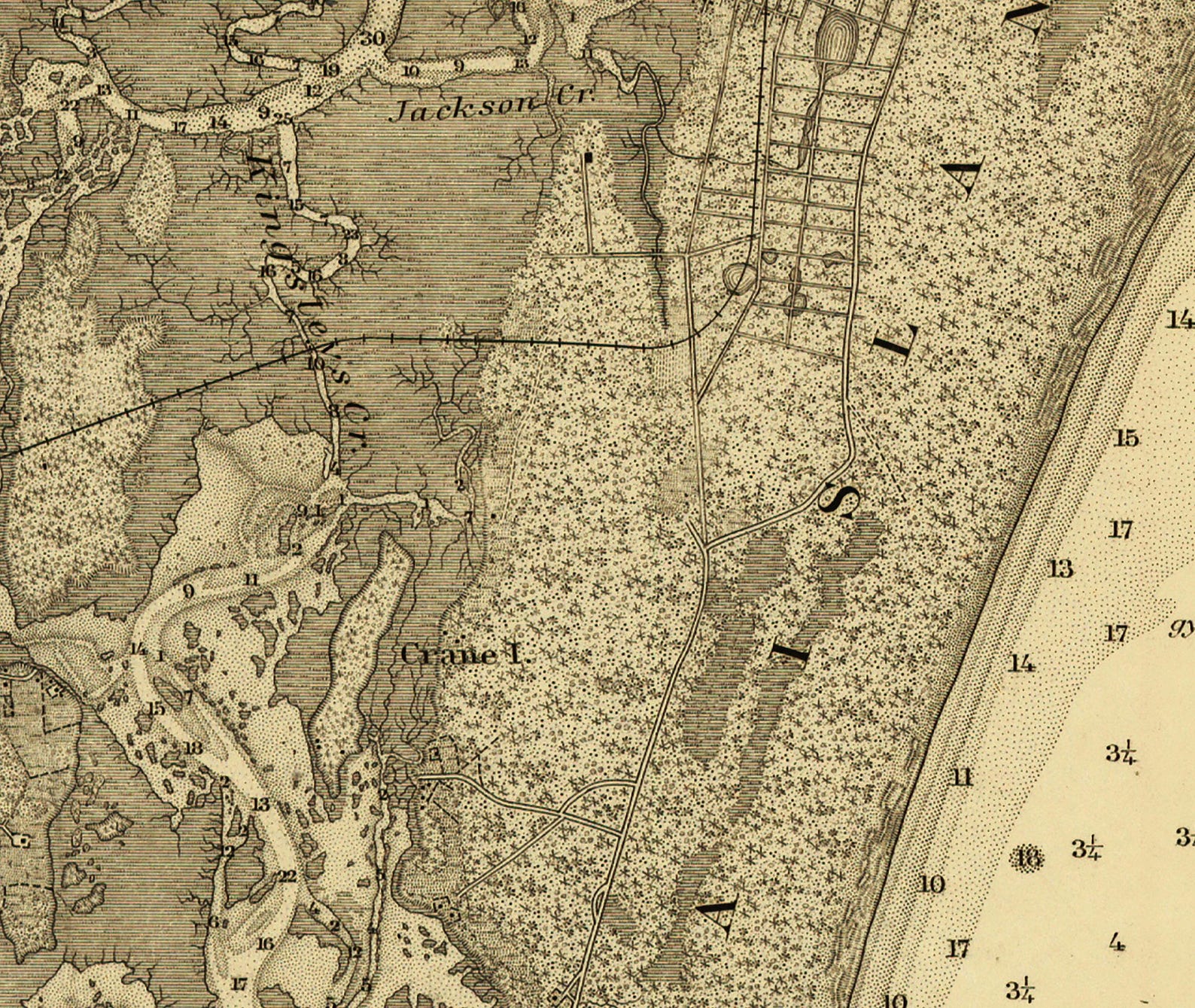 1882 Map of Amelia Island Florida Fernandina Beach - Etsy