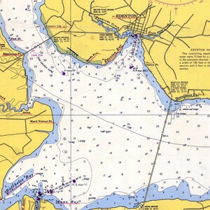 1961 Nautical Map of Albemarle Sound Cape Hatteras NC - Etsy