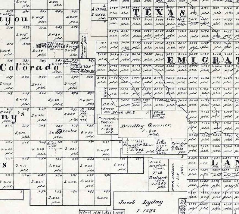 1880 Farm Line Map of Throckmorton County Texas - Etsy