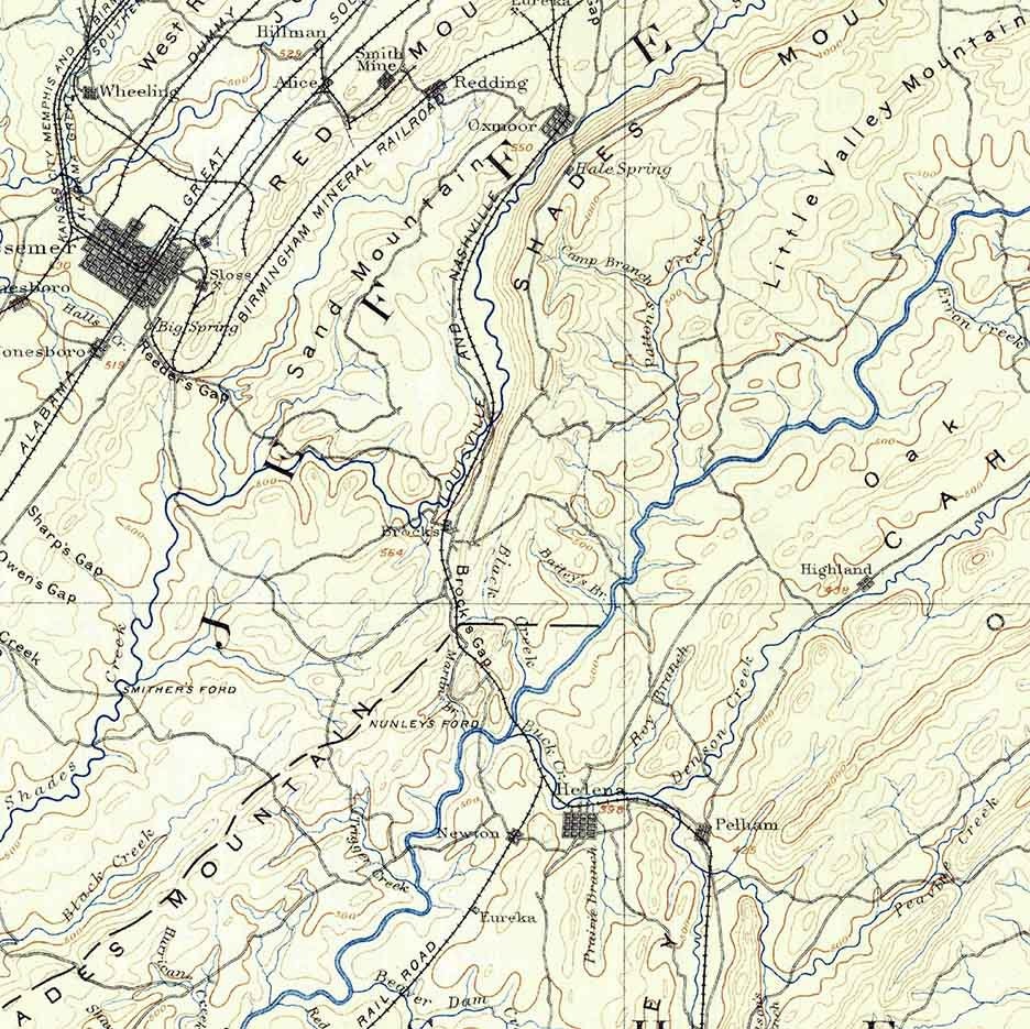 1890 Topo Map of Bessemer Alabama - Etsy