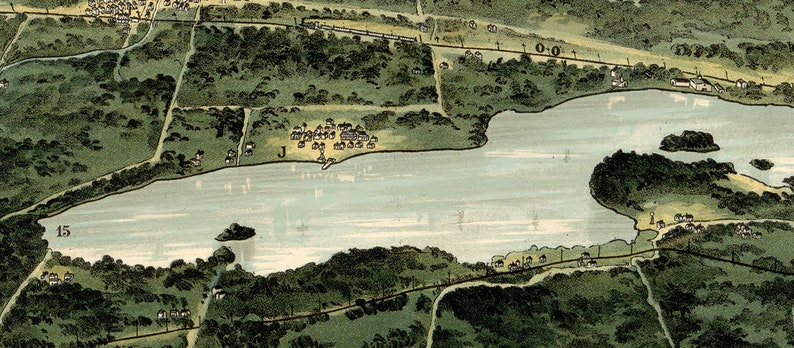 1890 Panoramic Map of Oconomowoc Wisconsin and the Lake Region - Etsy
