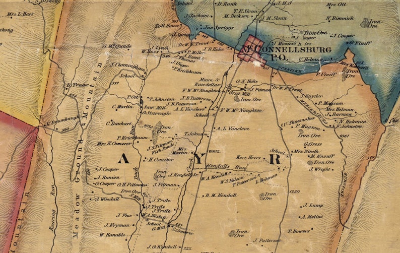 1873 Map of Fulton County Pa - Etsy