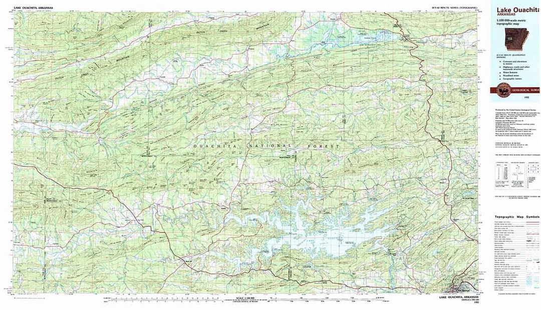 1982 Topo Map of Lake Ouachita Arkansas - Etsy