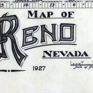 1927 Map of Reno Nevada - Etsy