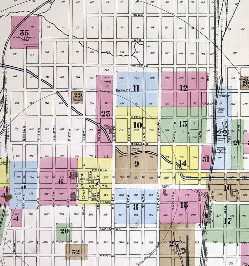 1888 Town Map of Erie County Pennsylvania - Etsy