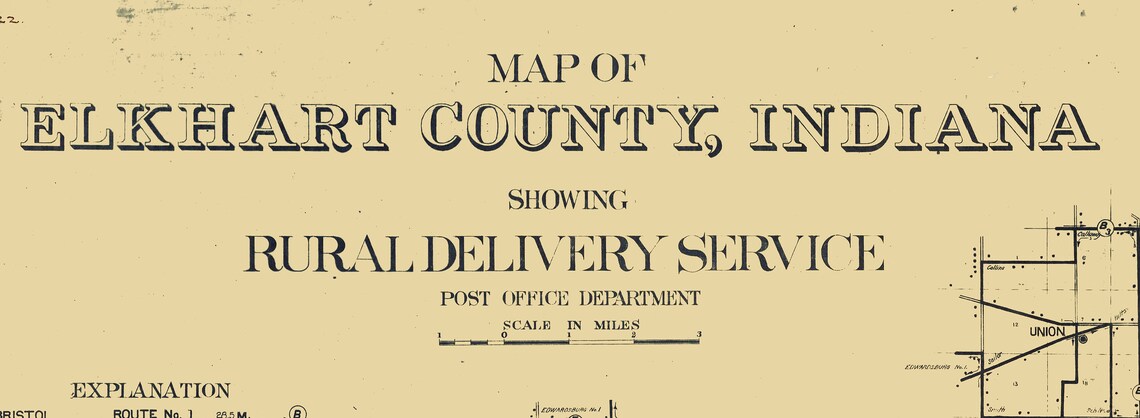 1909 Map of Elkhart County Indiana - Etsy UK