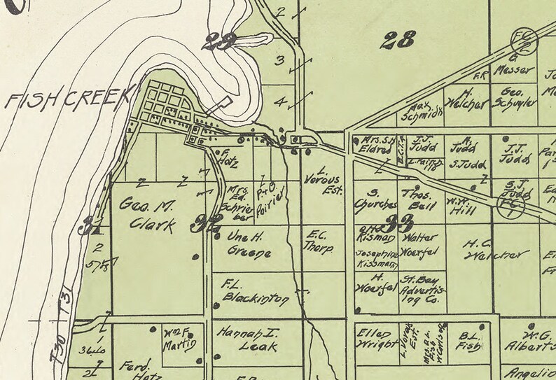 1914 Map of Chambers Island Gibralter Township Door County Wisconsin - Etsy