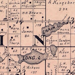 1897 Farm Line Map of Calvin Township Cass County Michigan - Etsy