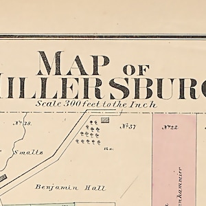 1875 Map of Millersburg Holmes County Ohio - Etsy