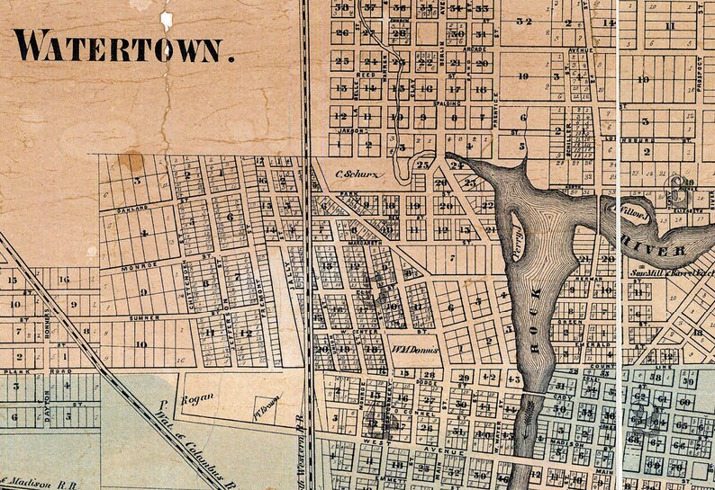 1862 Farm Line Map of Jefferson County Wisconsin - Etsy