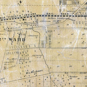 1858 Map of Piqua Miami County Ohio - Etsy