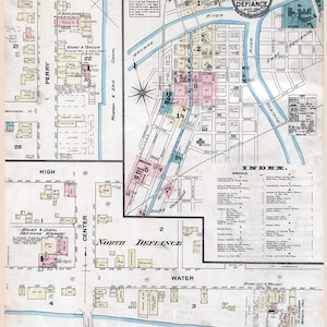 1884 Town Map of Defiance Ohio - Etsy