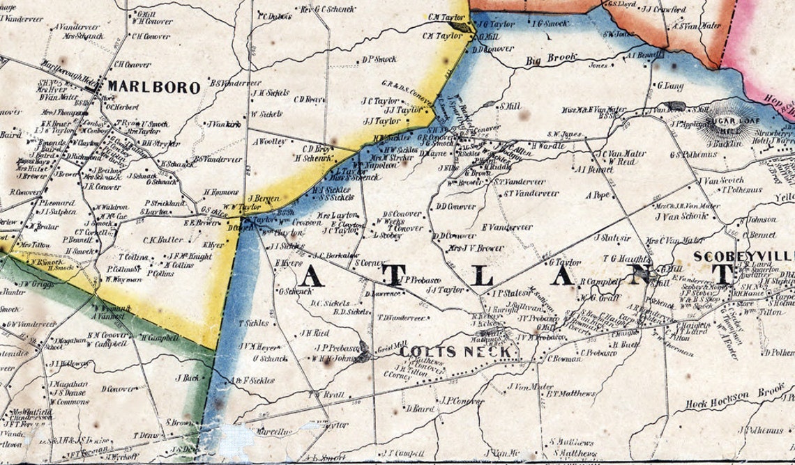 1861 Map of Monmouth County New Jersey | Etsy