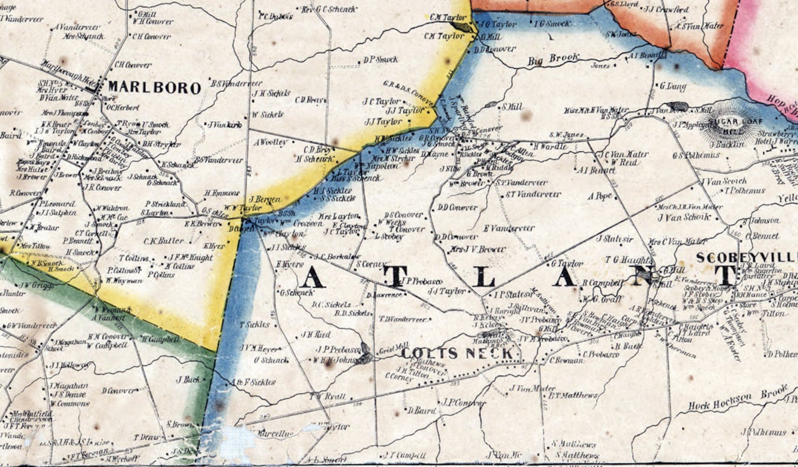 1861 Map of Monmouth County New Jersey | Etsy