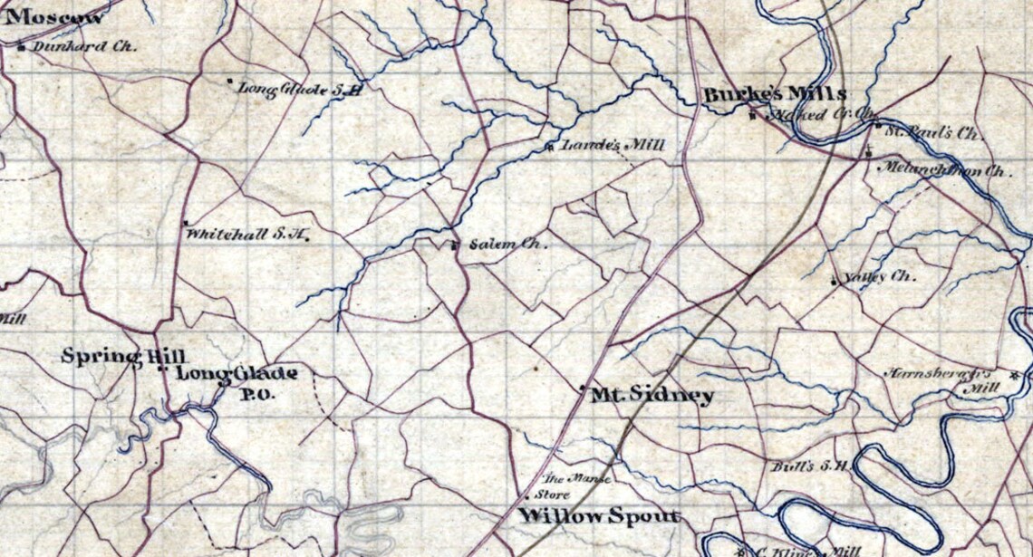 1867 Map of Augusta County Virginia - Etsy