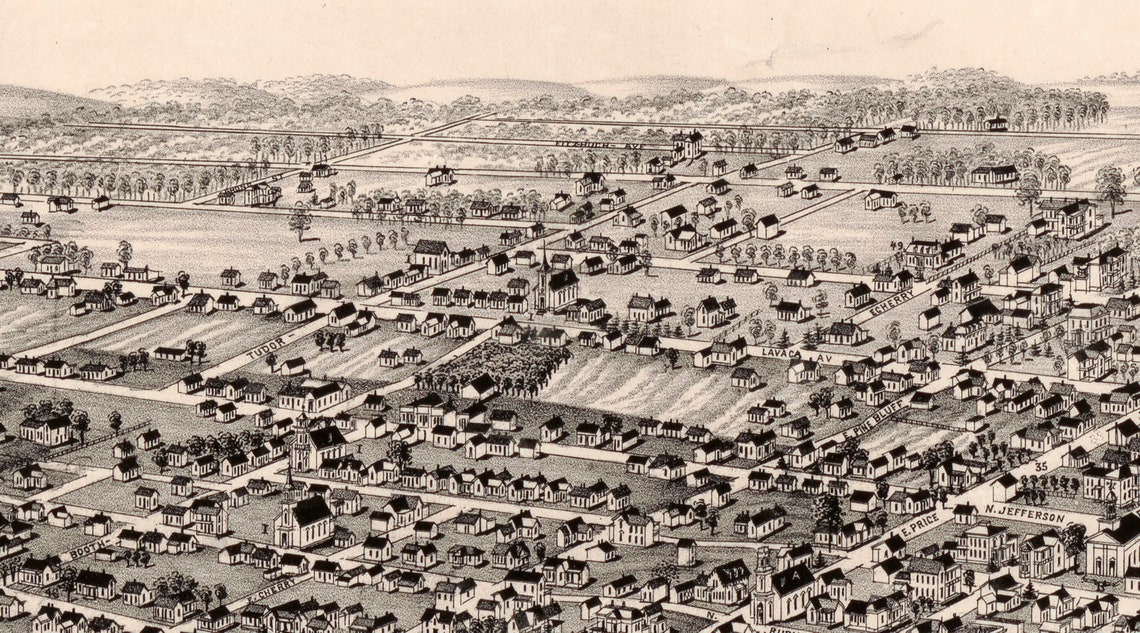 1885 Panoramic Map of Paris Lamar County Texas - Etsy