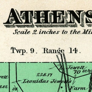 1875 Map of Athens Township Athens County Ohio - Etsy