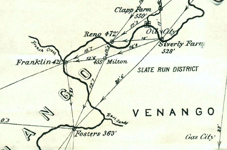 1878 Map of the Venango and Clarion Oil Belt Oil & Gas Fields - Etsy