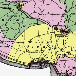 1864 Map of Lancaster County Pennsylvania - Etsy