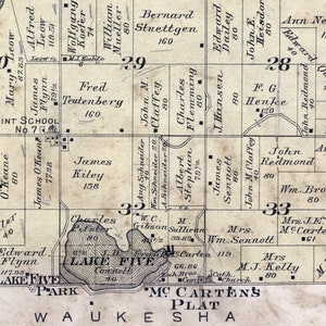 1915 Map of Richfield Township Washington County Wisconsin - Etsy