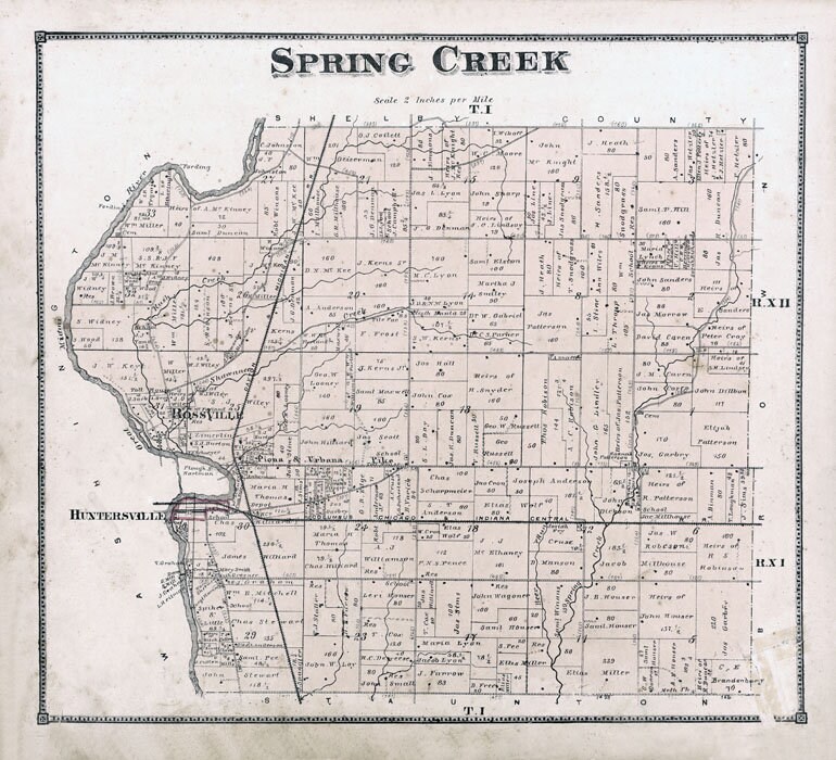1871 Map of Spring Creek Township Miami County Ohio - Etsy