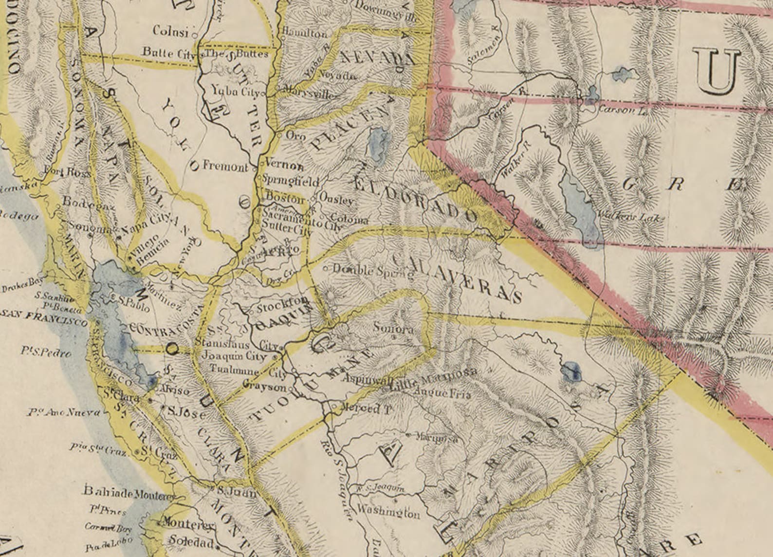 1853 Map of California Oregon Washington Utah and New Mexico - Etsy