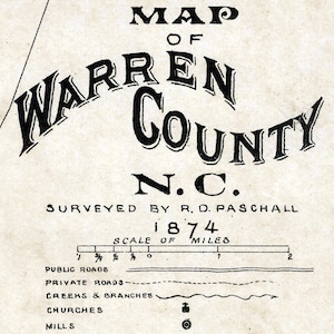 1874 Map of Warren County North Carolina - Etsy