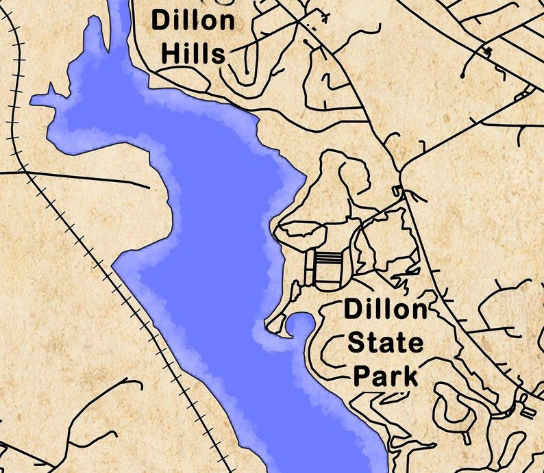 2024 Map of Dillon Lake Ohio - Etsy