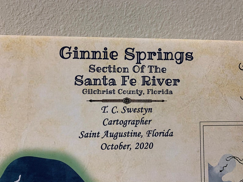 Ginnie Springs Section Map of the Santa Fe River Florida - Etsy