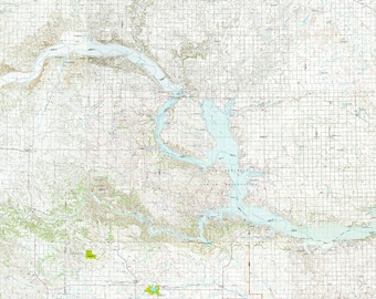 Lake Sakakawea Printable Map, North Dakota Wall Art, Lake Sakakawea ...