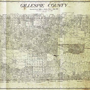 1918 Farm Line Map of Gillespie County Texas - Etsy