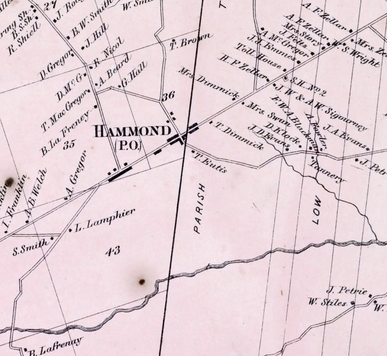 1865 Map of Hammond Township Saint Lawrence County New York - Etsy
